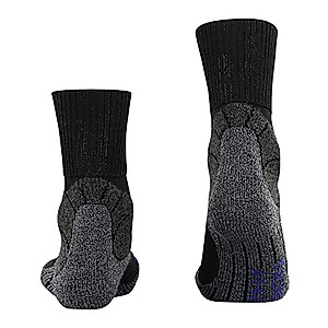 FALKE Men's TK1 Adventure Cool Hiking Socks, Crew, Thick Padding, Cooling, Athletic, Breathable Quick Dry, Lyocell, Black (Black-Mix 3010), 12.5-13.5, 1 Pair