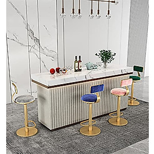 ZDXY Bar Stools Set of 2, Counter Height Upholstered Seat, Backrest Counter Height Adjustable Swivel Bar Chair, Velvet Cloth Kitchen Counter Stools Dining Chairs ( Color : Gray ), Grey