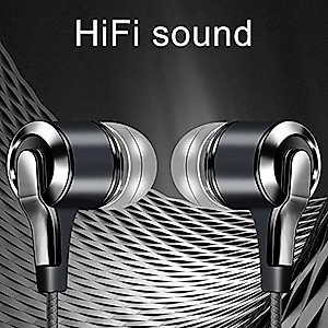 schicj133mm Earphone in-Ear Headphones - X15 Universal Earphone 3.5mm Wired Control in-Ear Sport Headset Compatiable with Smartphone - Black