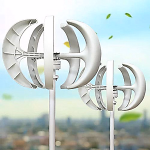 Wind Turbine 24V 600W Wind Turbine Generator White Lantern Vertical Axis Garden Boat Wind Generator 5 Leaves Wind Turbine Kit with Controller