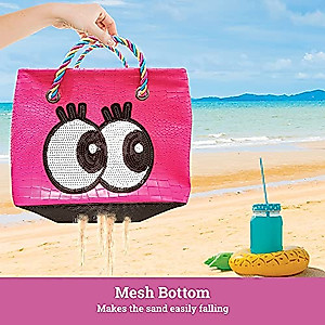 Shower Caddy Portable Folding Utility, Shower tote bag clear, for College Dorm Room Essentials Beach Caddy Tote Bag with Mesh Bottom Handles (Pink)