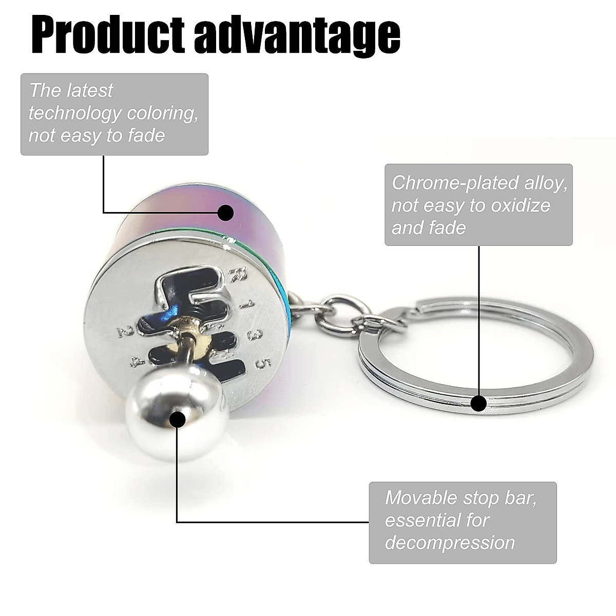 Mini Six Speed Manual Transmission Shift Lever Keyring Creative Auto Part Model Key Chain Ring Keyrings Keyfob (Colorful)