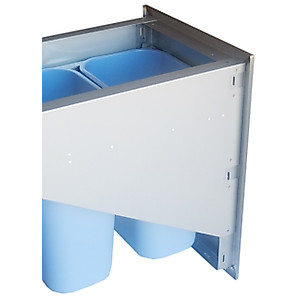 SUNSTONE BA-TRD1724 Beveled Frame Drawer with Two Trash Bins, 17 by 24"