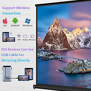 [$125 Big Sale]Native 1080P 7000LM Outdoor Movie Projector, Wireless Home Theater Projector with WiFi and Bluetooth, Indoor LED Video Projector Airplay Mirroring/HDMI/USB for Smart Phone DVD TV Stick