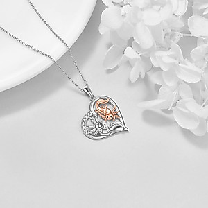 TIGER RIDER Axolotls Necklace for Women 925 Sterling Silver Heart Shaped Axolotl Jewelry Gifts for Mother Best Friends