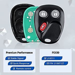 Pilida Keyless Entry Remote Key Fob LHJ011 Compatible with 2003-2007 Chevy Suburban Tahoe Avalanche Equinox Silverado SSR| GMC Sierra/Yukon| Hummer H2| Cadillac Escalade 3 Button Car Key 2 Pack