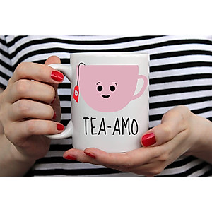 AW Fashions Tea Amo - Spanish I love You 11oz Fabulous Coffee Tea Mug Perfect for Women Funny Birthday Ideas for Her, Fiancee, Girlfriend, Wife, Mom Love you Mugs