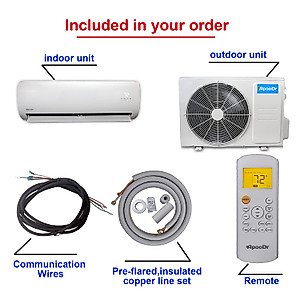 ApooDr 12000 BTU Mini Split Air Conditioner Ductless Inverter System 17.4 SEER2 with Heat Pump 110V 1 Ton,with Installation Kit