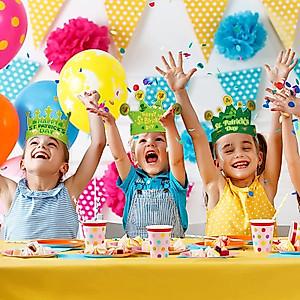 24 Pcs St. Patrick's Day Crown Crafts Kit,St. Patrick’s Day DIY Irish Party Shamrock Paper Hat for St. Patrick's Day Favors Supplies Decoration.