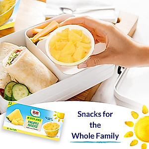 Dole Pineapple Paradise Pineapple Tidbits in a Blend of 100% Fruit Juices Snacks, 4oz 12 Total Cups, Gluten & Dairy Free, Bulk Lunch Snacks for Kids & Adults