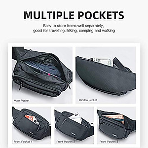 FREETOO Waist Pack Bag Fanny Pack for Men&Women Hip Bum Bag with Adjustable Strap for Outdoors Workout Traveling Casual Running Hiking Cycling (Gray-green)