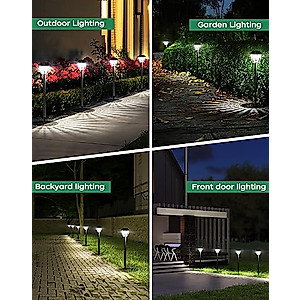 WIHTU 6 Pack Solar Lights for Outside Garden Pathway Lights Outdoor Waterproof Bright Lights for Yard Decor Solar Powered Landscape Lighting for Walkways Driveway Sidewalk Patio Lawn (Cool White)