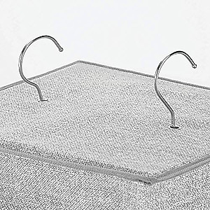 mDesign Soft Fabric Closet Organizer - Holds Shoes, Handbags, Clutches, Accessories - Large, 20 Shelf Over Rod Hanging Storage Unit - Textured Print - Gray