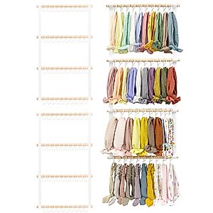 POVETIRE Headband Holder Head Bands Organizer for Girls, Baby Headbands Hair Accessories Organizer Storage Wall Hanging Decor for Nursery Toddler Girls Room