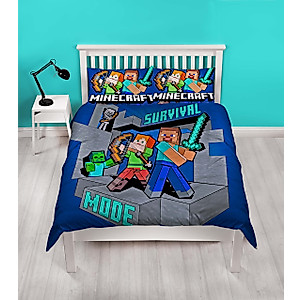 Minecraft Survive Double Duvet Cover and Pillowcase Set