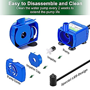 Cat Water Fountain Pump, Pet Water Fountain Pump Replacement Pump DR-DC160 Motor,Pet Drinking Fountain and Cat Water Dispenser Replacement Pump (Blue)