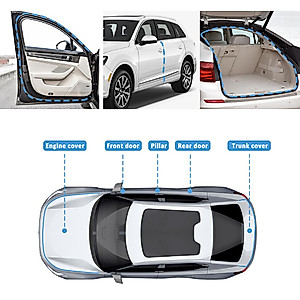 20Ft Car Door Seal Strip,U-Shaped Automotive Weather Stripping Rubber Seal Strip with Metal Clips,Universal Push-in Car Door Edge Guards Fits Car Truck Boat RV Home (20Ft)