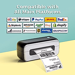 Shipping Label Printer, Thermal Printer for Shipping Labels, Label Printer for Shipping Packages - Compatible with USPS, Amazon, Shopify, Etsy, Ebay, Works with Windows & Mac, ChromeOS