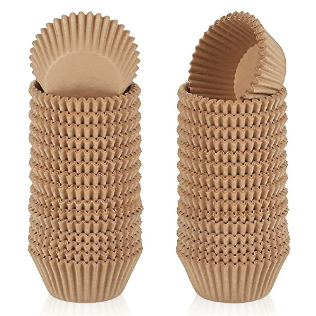 Caperci 500 Count Mini Cupcake Liners Natural Muffin Liners Greaseproof No Smell Small Cupcake Wrappers Baking Cups