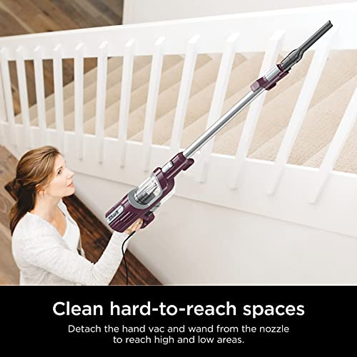 Shark HZ702 Ultralight PetPro Corded Stick Vacuum with PowerFins HairPro Odor Neutralizer Technology, Wine Purple