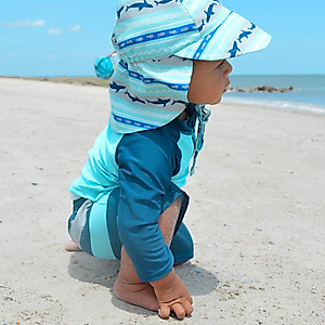 i play. by green sprouts baby boys With Built-in Reusable Diaper Swim Trunks, Navy/Aqua, 24 Months US