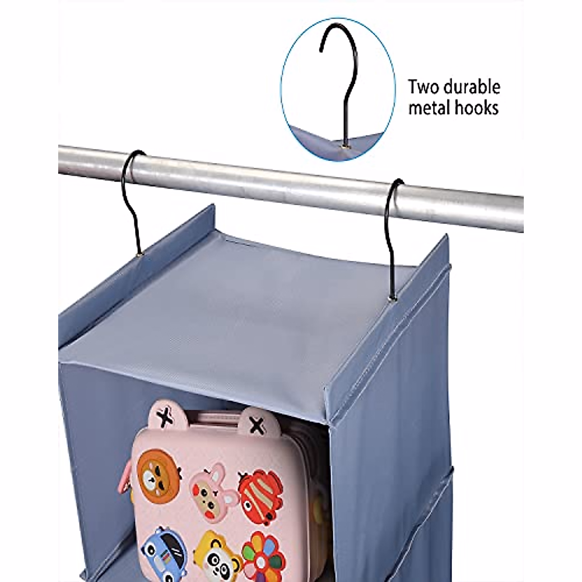 2 Packs Hanging Shoe Organizer with 4-Shelf, Sturdy Hanging Closet Organizer for Shoes, Clothes, Handbag, Foldable Hanging Closet Shelves ,Thickened Washable Oxford Fabric, 35.6"H* 12.2"W*11.8"D