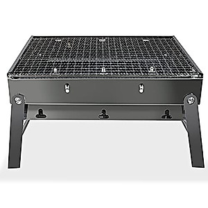 Portable Charcoal Grill Foldable Barbeque Grill Stainless Steel Small BBQ Grill Use For Backyard Patio Grillin Picnics Beach Trailers Camping