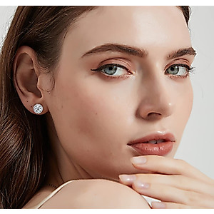 Diamond Stud Earrings for Women Gifts for Wife Mom Girlfriend 0.8Ct-2Ct Moissanite Stud Earrings Anniversary Birthday Gifts for Wife, Valentine's Day Gifts for Her Wedding Anniversay Gift for Wife ,Christmas , Mother's Day Gifts (2.0 Carats ( 1.0 Ct Each