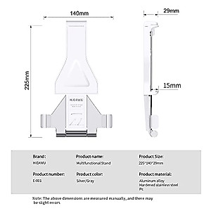 Flexible Cell Phone Holder Stand，with A Rotating Aluminum Base and Mount Clamp，Compatible with 4-10'' Device iPhone X Xs 11 12 13 Pro Max XR SE/iPad/Kindle，Used for Desktop,Bed,Couch(Silver)