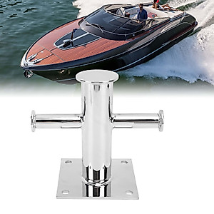 Marine Bollard, Mooring Cleat Bollard135mm Single Cross Bollard Heavy Duty Marine Grade 316 Stainless Steel for Yacht Fishing Boat