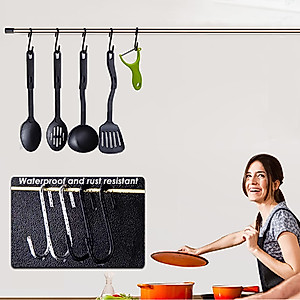 Gutapo 24 Pack Black S Shaped Hooks Small Hanging Hangers for Bathroom Bedroom Office Kitchen Garden