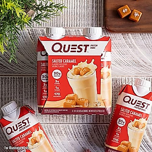 Quest Nutrition Ready to Drink Salted Caramel Protein Shake, 30g Protein, 3g Net Carbs, Gluten Free, Keto Friendly, 11 fl.oz 4 Count(Pack of 3)