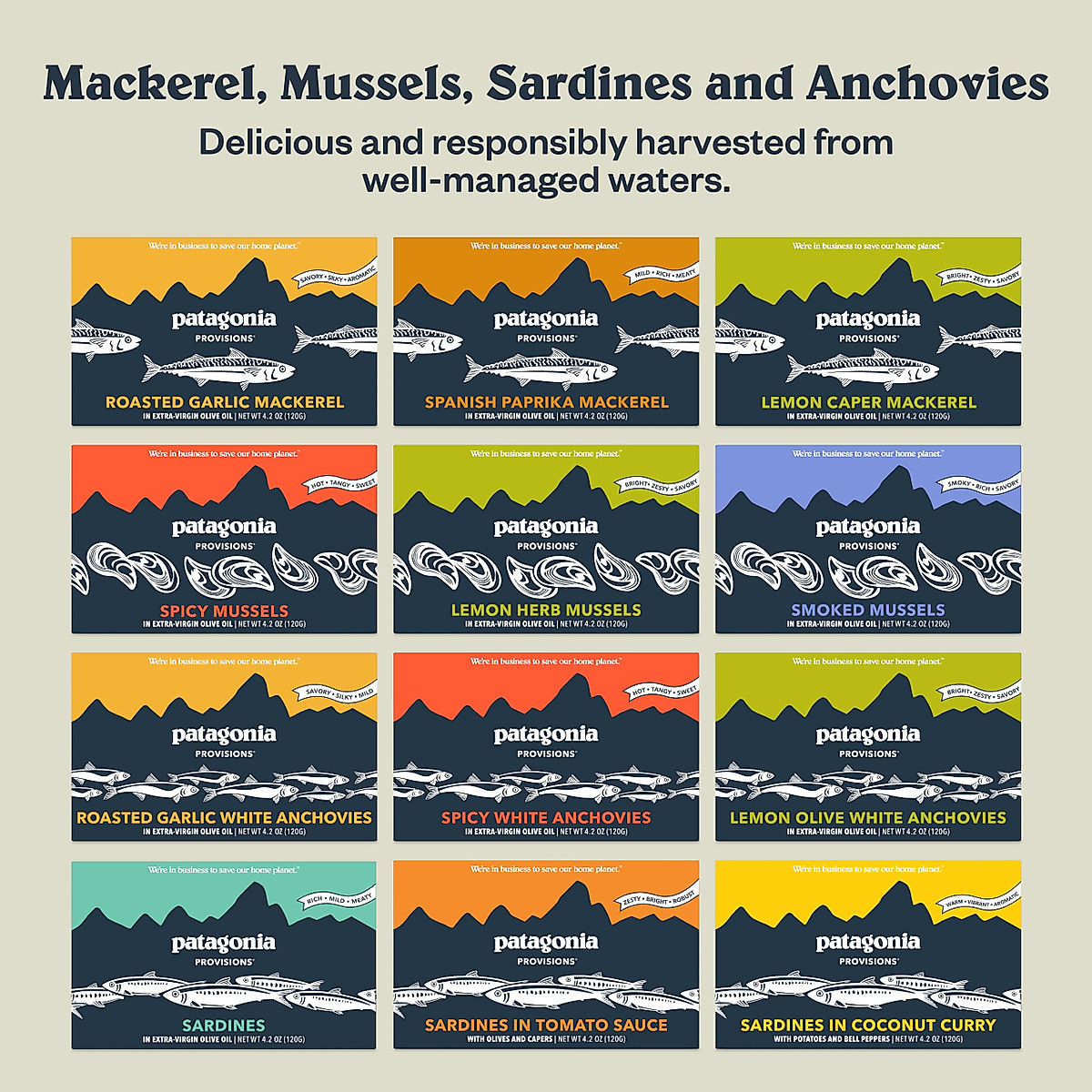 Patagonia Provisions Spanish Paprika Wild Mackerel | Responsibly Sourced in Spain | 20g Protein & Gluten Free