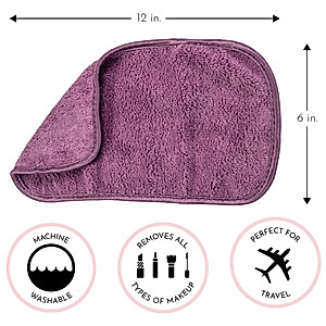 S&T INC. Reusable Makeup Remover Wipes, Microfiber Face Cloths for Washing Makeup and Oil from Skin, Travel Essentials, Assorted Solids, 6 Inch x 12 Inch, 5 Pack