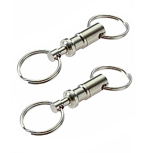 lasenersm 2 Pcs Heavy Duty Dual Key Ring Pull Apart Snap Lock Holder Detachable Key Rings Keychains Lock holder Key Accessory