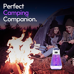 Zappify Zapper 2.0 Light Portable Bug Zapper, Indoor & Outdoor, Cordless Rechargeable Mosquito Zapper, Hanging Hook, 1500V High Voltage, Trap for Fly, Insect, Mosquito & Bugs