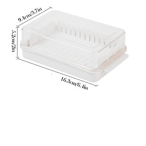 PYOCHOHAN Butter Dish with Lid, Covered Holder for Countertop, Dishwasher Safe Better Butter Spreader Knife with Serrated Edge Shredding Slots (A style)