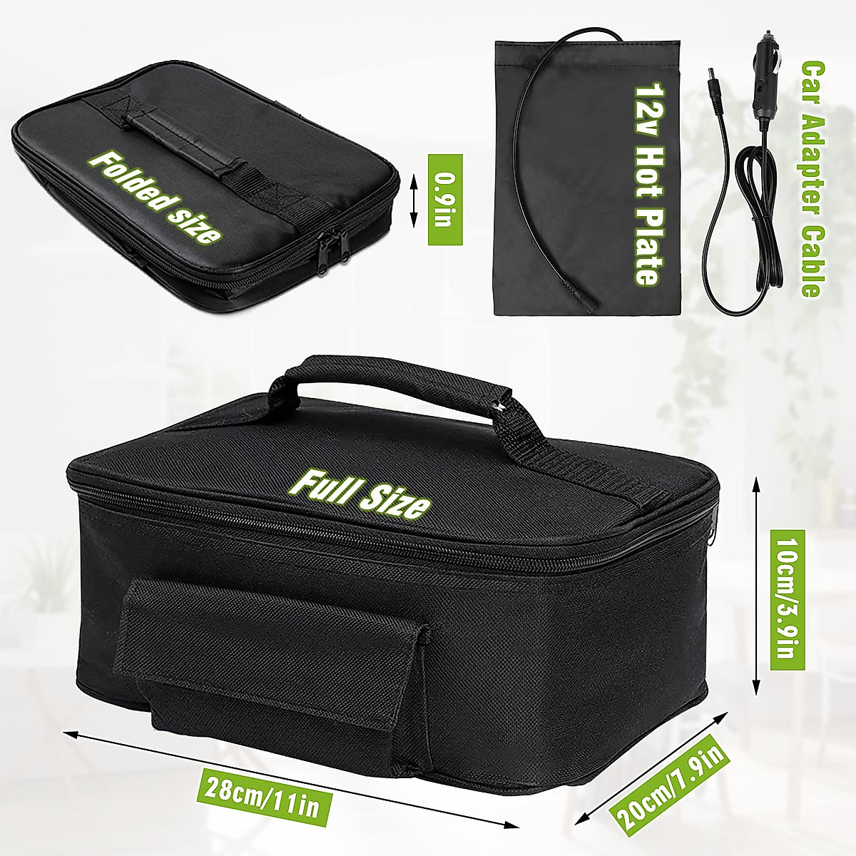 AOSUYOU Portable Oven 12V Car Food Warmer Portable Mini Oven,Car Heating Lunch Box for Cooking and Reheating Food in Car,Truck, Travel,Camping,Work,Home |