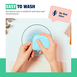 Orthodontic Retainer Case -2 Pack Night Mouth Guard Case Holder with Vent Holes - Cute Denture case with Tight Snap Lock-Durable Retainer Container case for Travel, Household & Office 3.14x3.14x1.1