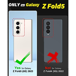 TUCCH Wallet Case for Galaxy Z Fold 5, Shockproof PU Leather Case with S Pen Holder RFID Blocking [Kickstand]Card Slot, PC Shell Flip Cover Compatible with Galaxy Z Fold5 5G 7.6" 2023, Textured Black