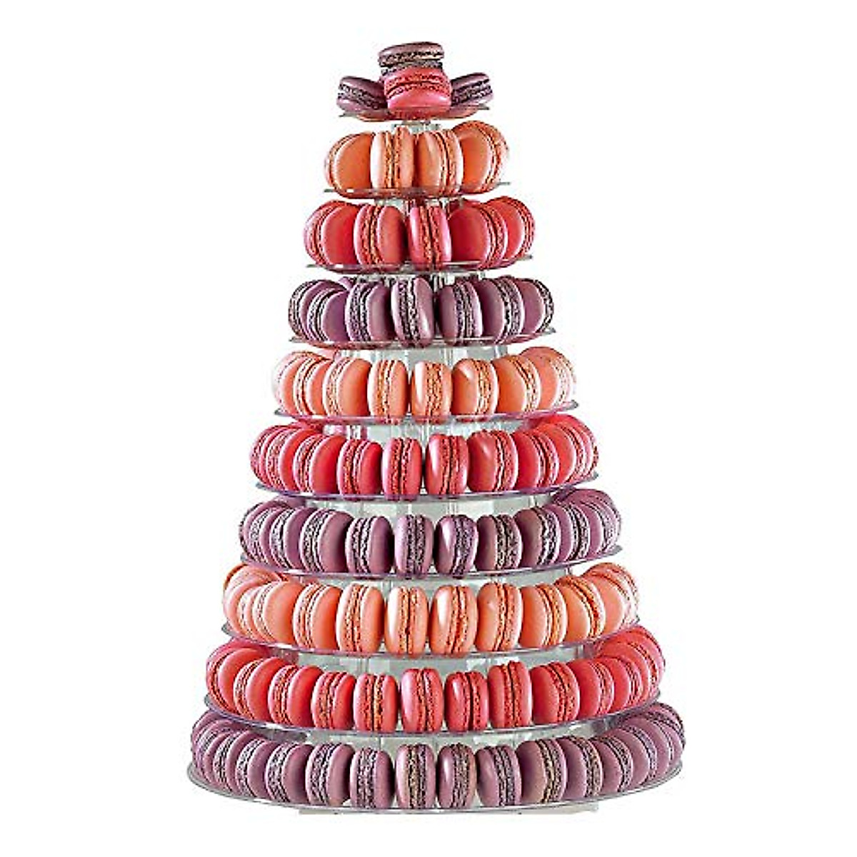 SHINA 1pcs 10 Tier 4" - 13" Dia Macaron Cake Tower Display Stand for French Macarons
