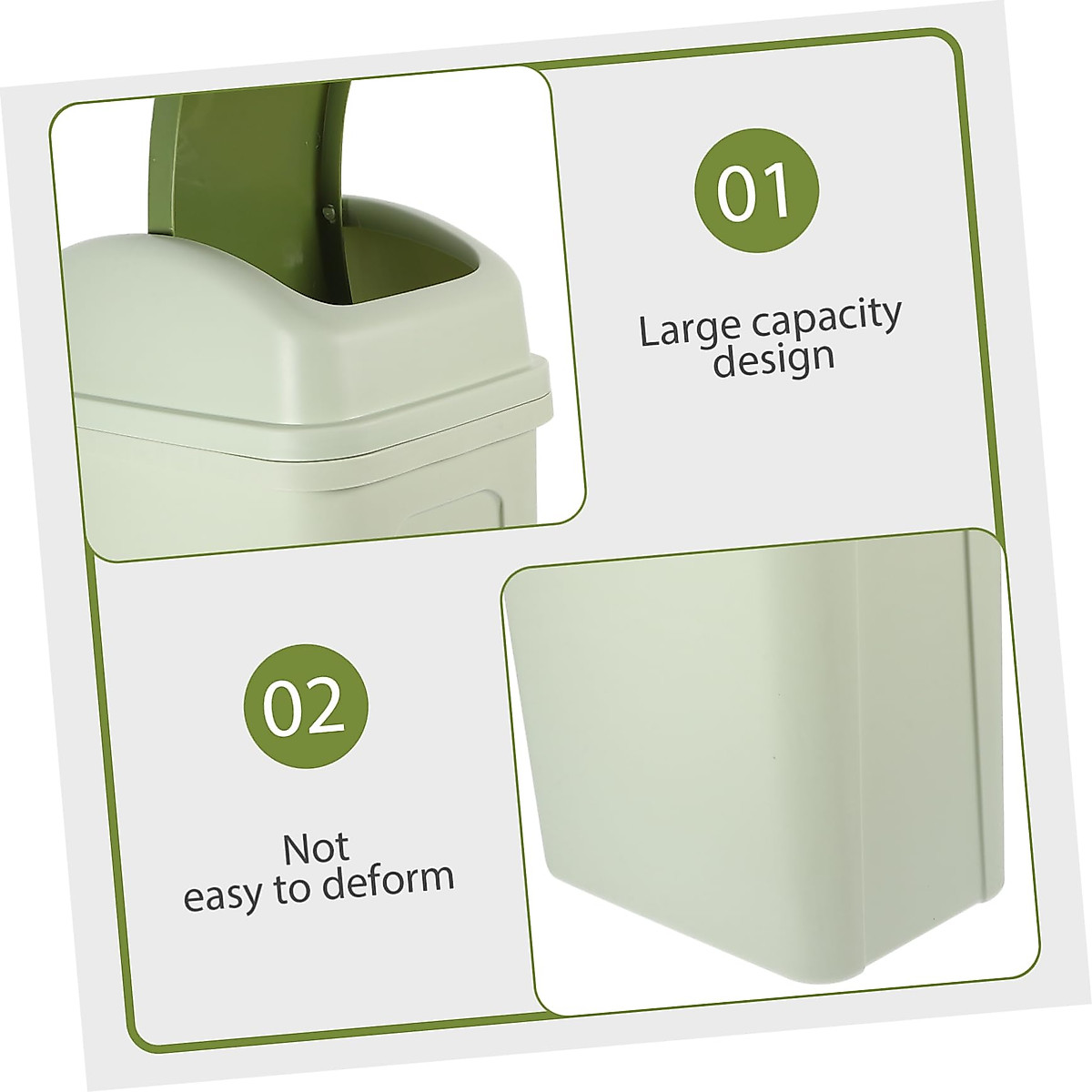 Shake Lid Trash Can Household Trash Can Thicken Garbage Bucket Plastic Trash Can Thicken Trash Bucket Restroom Trash Can Small Trash Can with Flip Lid Trash Cans with Lids Trashcan