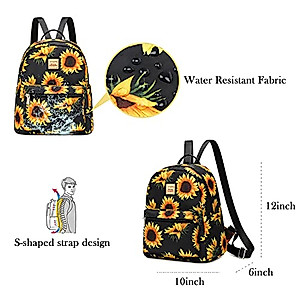Cusangel Small Backpack Purse, Mini Backpack Purse for Women Girls, Sunflower Backpack for Mothers Day Birthday Gifts