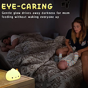 Pretoee Dumpling Light for Kids, Cute Night Light Color Changing Silicone Night Light USB Charge, Squishy Lamp for Boys Girls Kawaii Gift