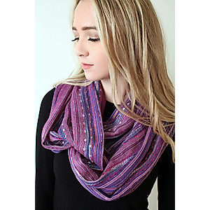 Anika Dali Women's Shimmer Sparkle Infinity Scarf- Festival Boho Bliss Fashion Scarf (French Lilac Purple)