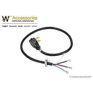 Whirlpool PT400L Genuine OEM Power Cord For Dryers – Replaces 4396060, 4396060R, W10834027