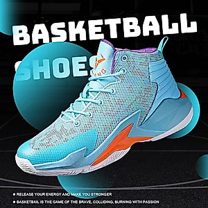 CJSPORX Zapatos de Basketball Breathable Non Slip Outdoor Fashion Sneakers Blue-2 Size 10