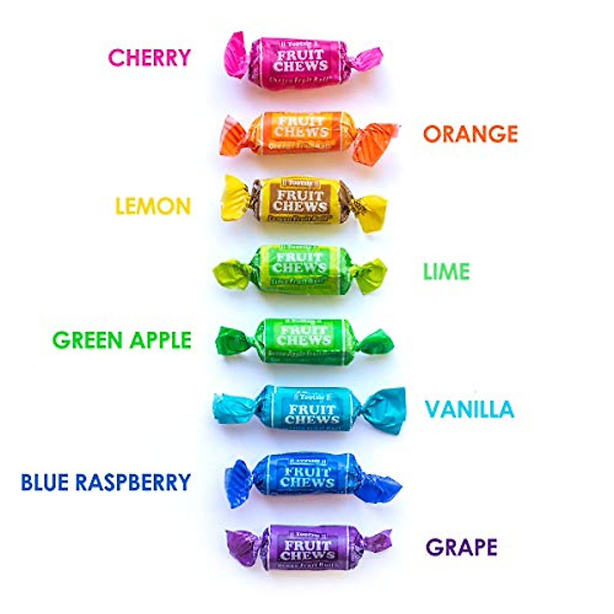 Tootsie Roll Fruit Chews Mega Mix 8 Flavors- 4 Pounds of Soft Fruity Rainbow Candy - Peanut and Gluten Free (275 Pieces)