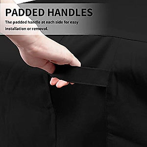 Easy-Going 600D Heavy Duty Patio Furniture Cover, Outdoor Rectangular Table and Chair Set Cover, Waterproof Outdoor Sectional Set Cover (110" L x 84" W x 28" H, Black)