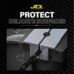 JCL Soft Vise Jaws | 4 inch vice jaws (2 pack), including 1 set grooved and 1 set flat | Use on any Metal Bench Vise to safely clamp flat, round or irregular shapes objects